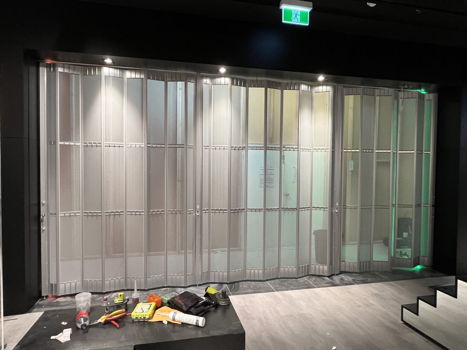 Quality Commercial Sliding Doors with Perforated Mesh Infill